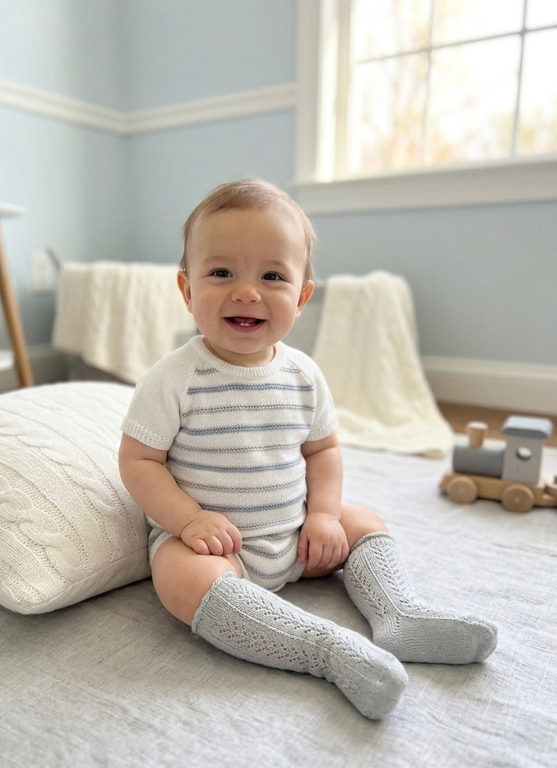 BOYS STRIPED KNITTED ROMPER – Lilileyba
