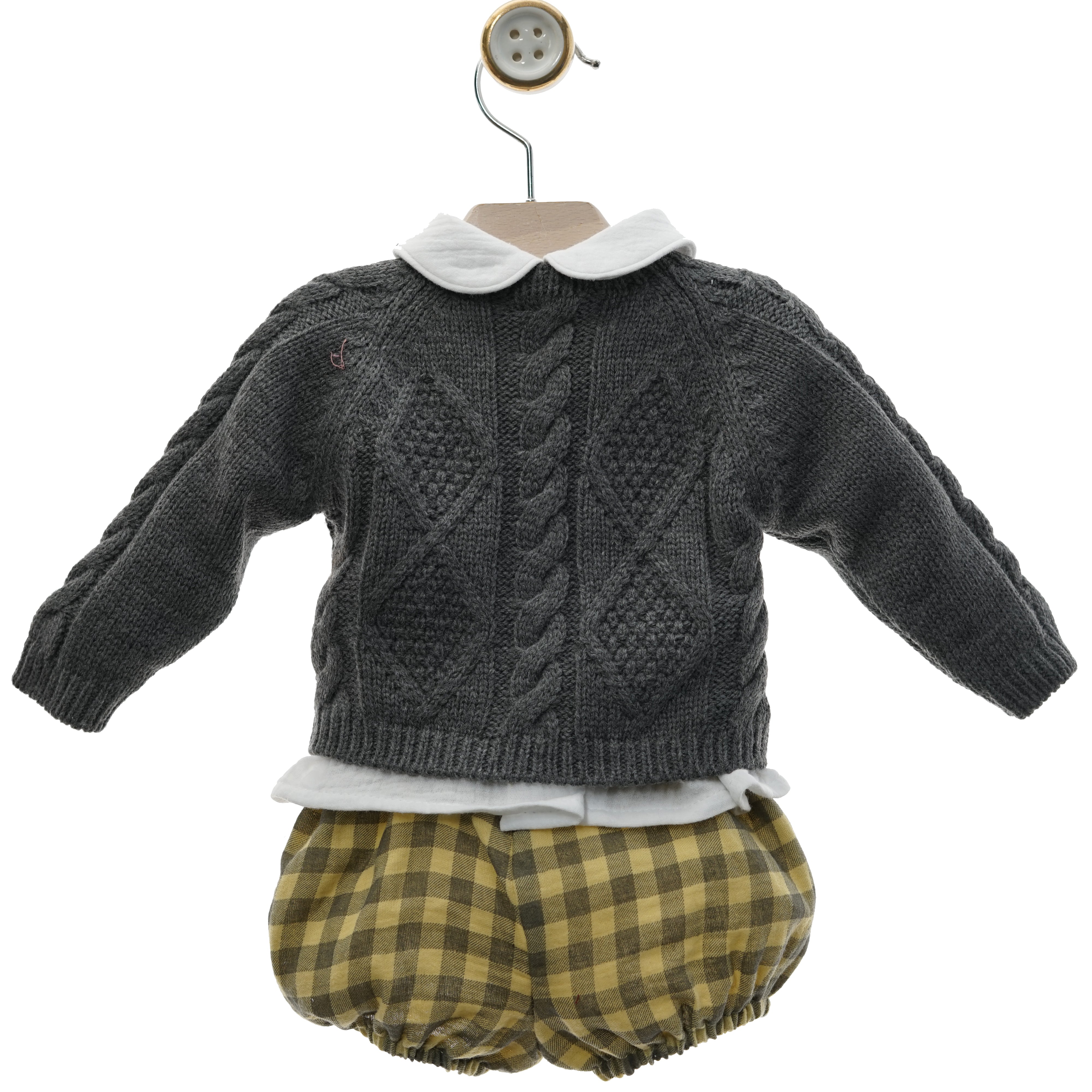 BOY SWEATER WITH SHIRT AND PLAID BOMBACHO 3P SET – Lilileyba